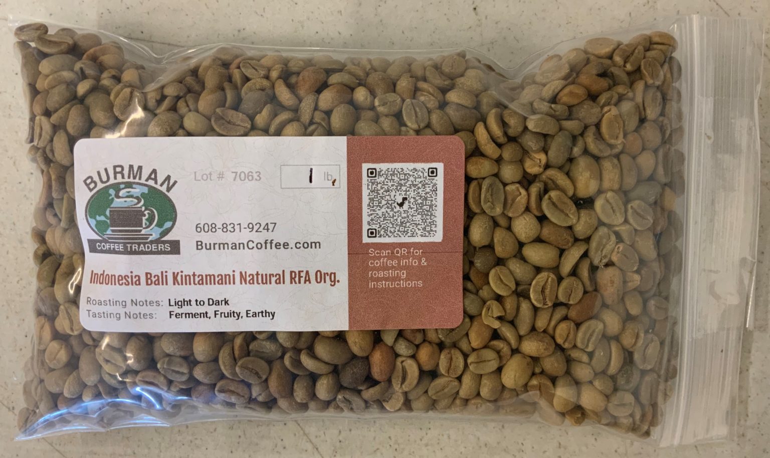 Indonesian Bali Org. - Kintamani Natural | Burman Coffee