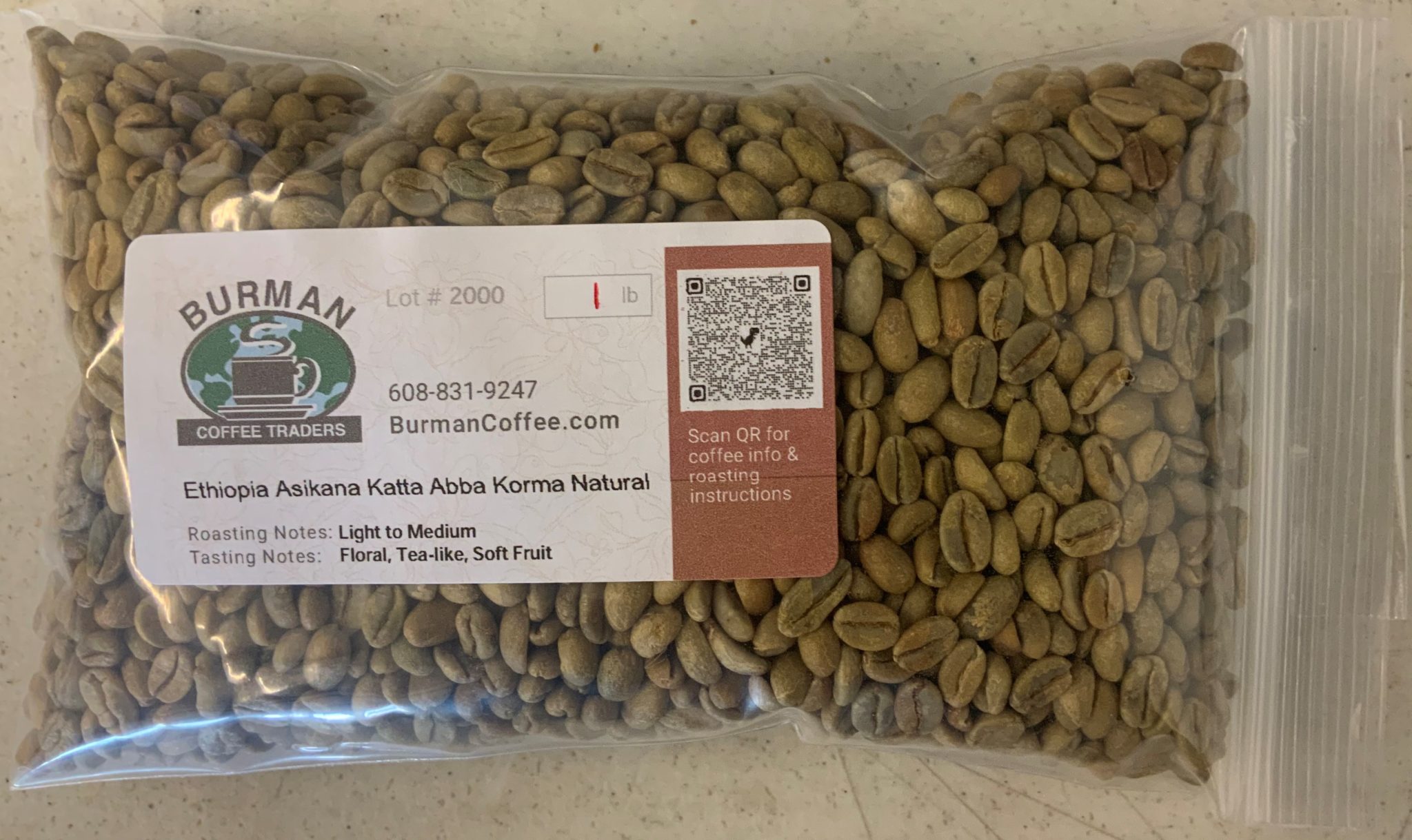 Ethiopian Asikana Gidami Natural Gr. 1 | Burman Coffee