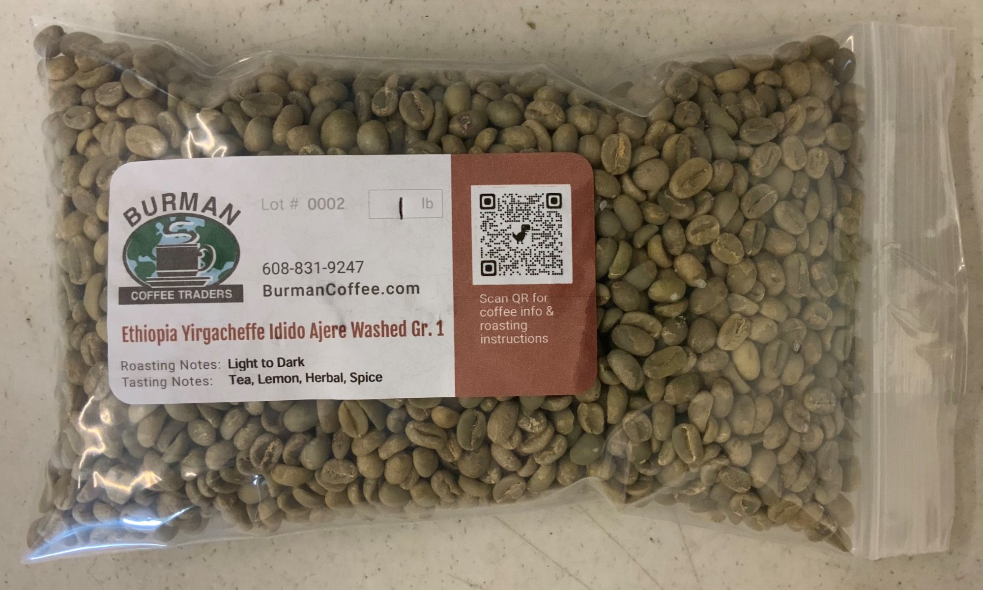 Ethiopian Yirgacheffe Washed - Idido Ajere Gr. 1 | Burman Coffee