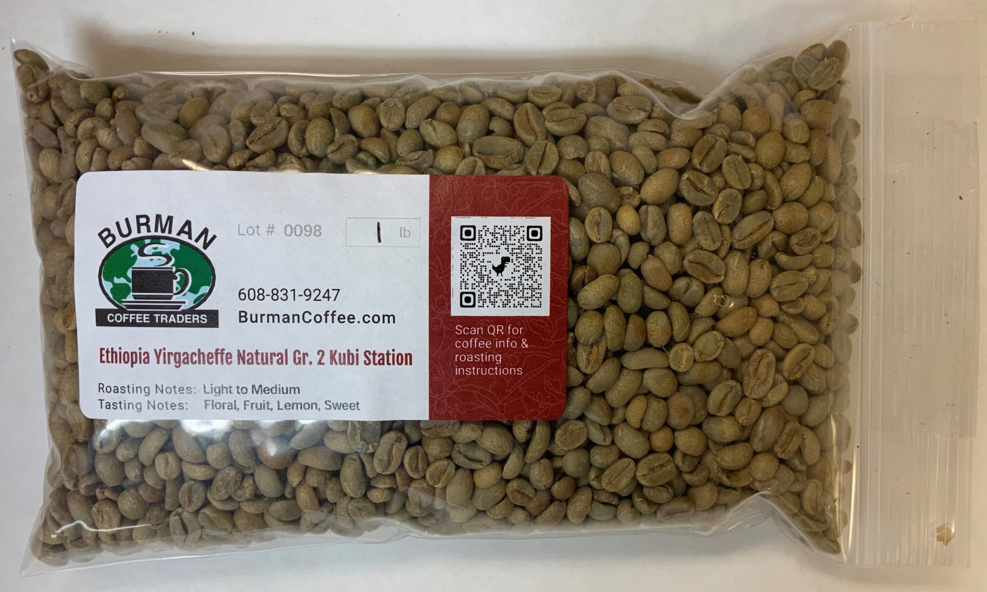 Ethiopian Yirgacheffe Org. Konga Dinkinesh Natural Gr. 1 | Burman Coffee